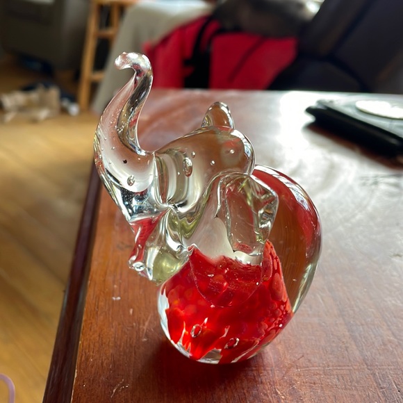 Office | Blown Glass Elephant Paperweight | Poshmark